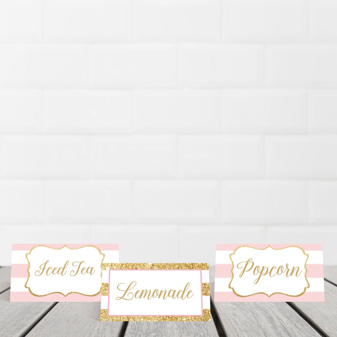 Princess Baby Shower Food Tent Cards Template - Food Tent Card Instant ...
