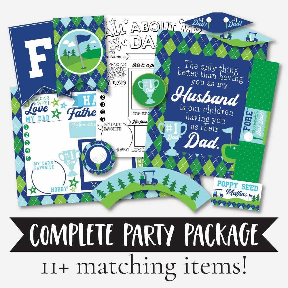 Fathers Day All About Dad Package Printables, Custom Activity Placemat ...