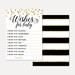 Black and Gold Baby Shower Wishes Card Template Baby Well - Etsy