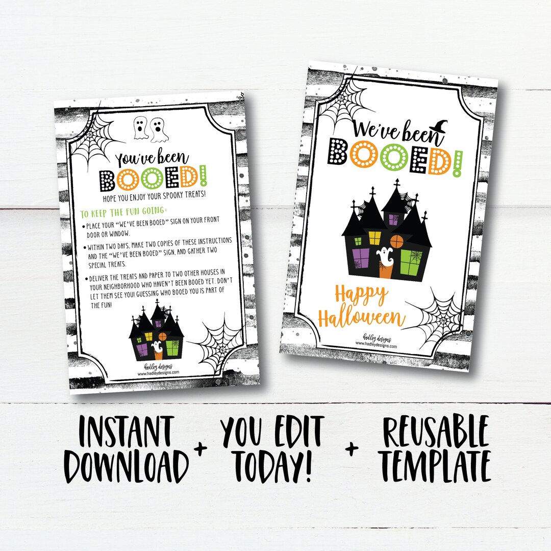 Halloween Treat Pass Along, Halloween Door Sign, Halloween Booed, Booed ...