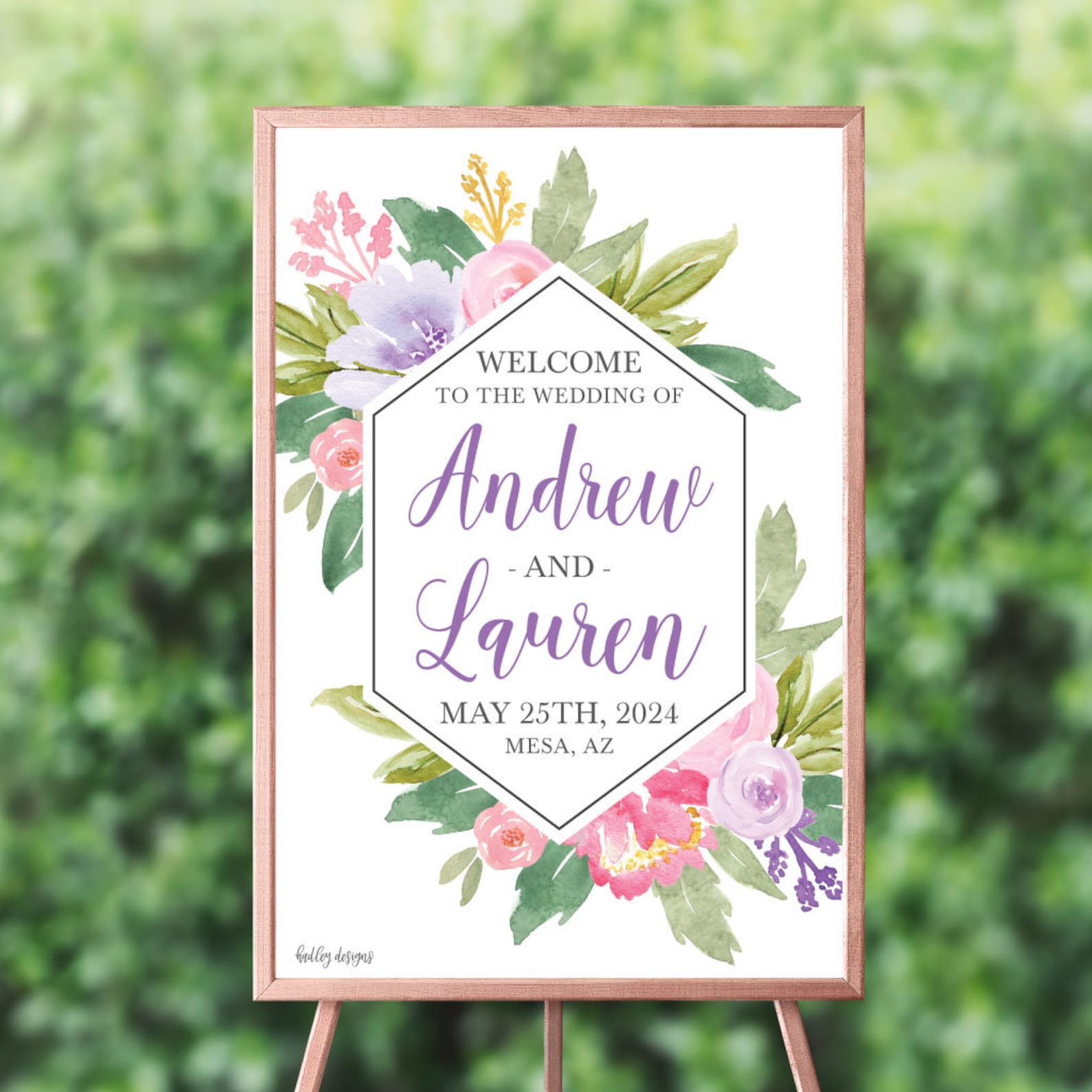 Spring Floral Wedding Welcome Sign Template Welcome Sign for | Etsy