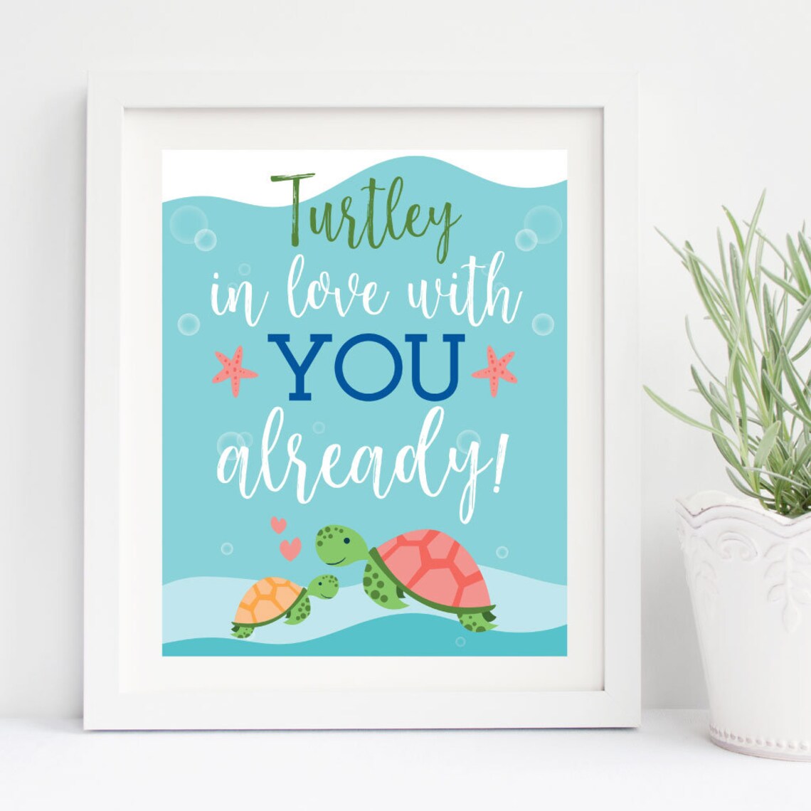 Sea Turtle Baby Shower Quote Sign Template - Baby Boy Shower Decoration ...