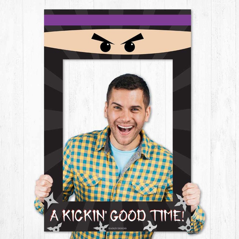 Ninja Party Photo Frame Template Ninja Photo Booth Prop - Etsy