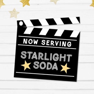 Movie Night Clapper Label Template - Movie Night Ideas, Movie Birthday ...