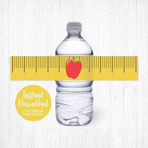 School Water Bottle Labels Printable, Back to School Kids Custom Wrap ...