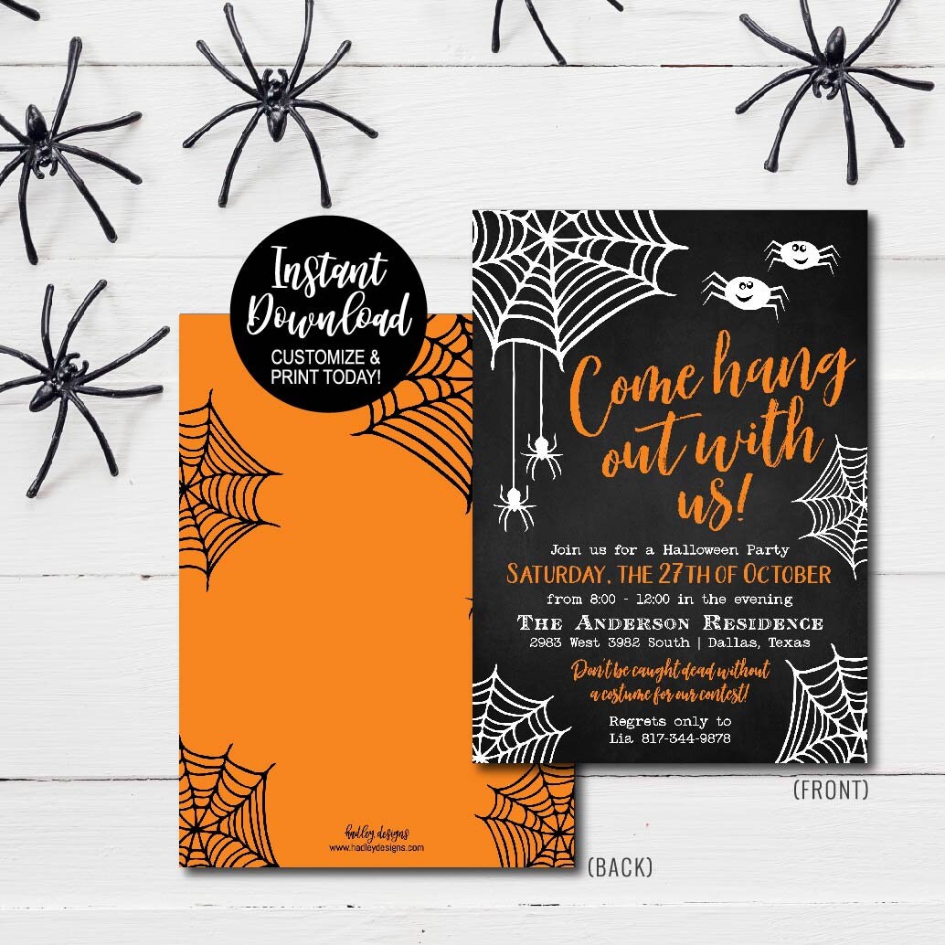 Come Hang Out With Us Halloween Party Invitation, Halloween Bash ...