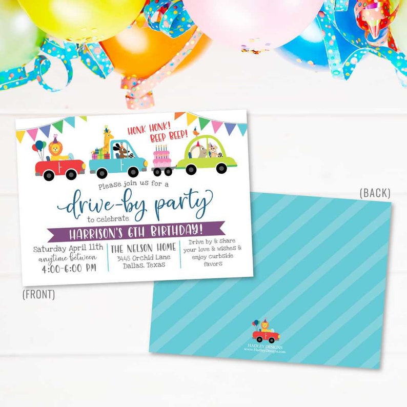 Drive by Birthday Invitation Template Drive by Birthday - Etsy