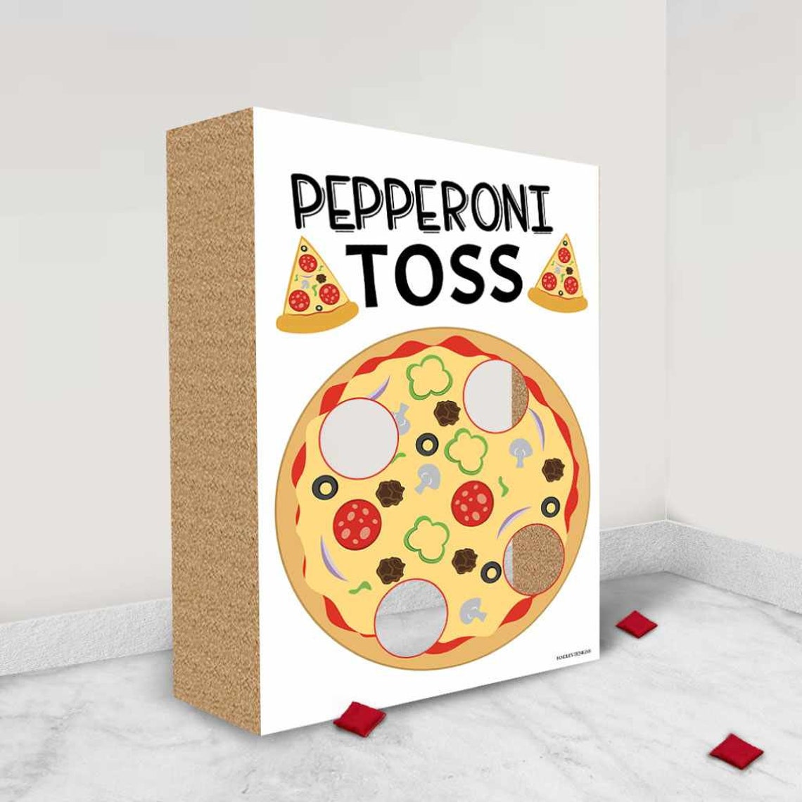 Pizza Party Pepperoni Toss Game Template - Bean Bag Toss Games, Bean ...