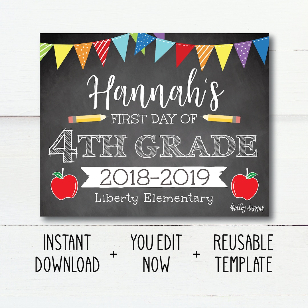 First Day of School Instant Download | First Day of School Prop Sign ...