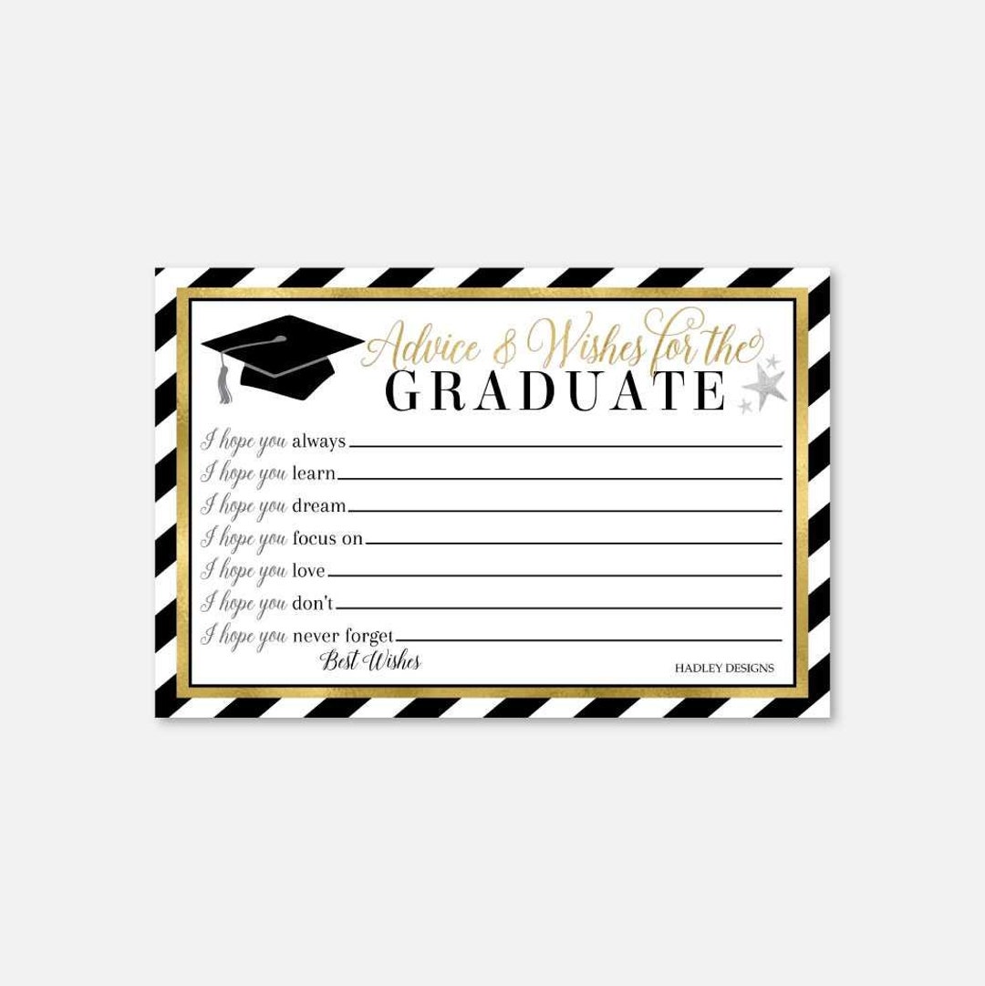 Graduation Party Advice Card Template - Graduation Table Decor ...