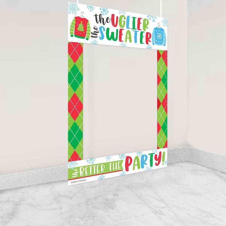 Ugly Sweater Prop Template Selfie Prop Prop Frame Take an | Etsy