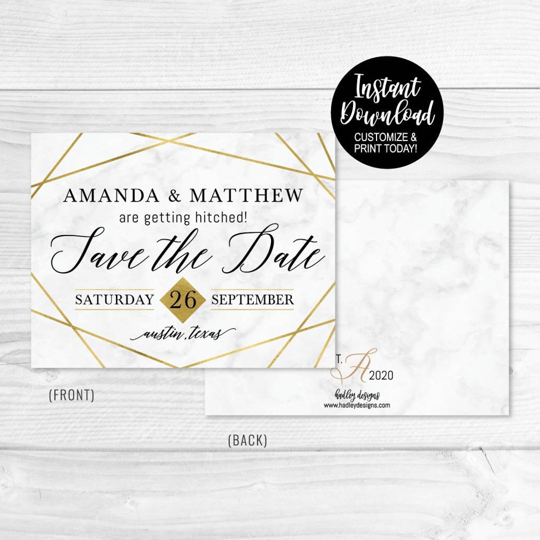 Printable Save the Date Wedding Invitations, Save the Dates Template ...