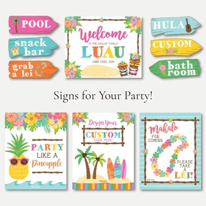 Luau Party Complete Package Templates Luau Printables Luau - Etsy