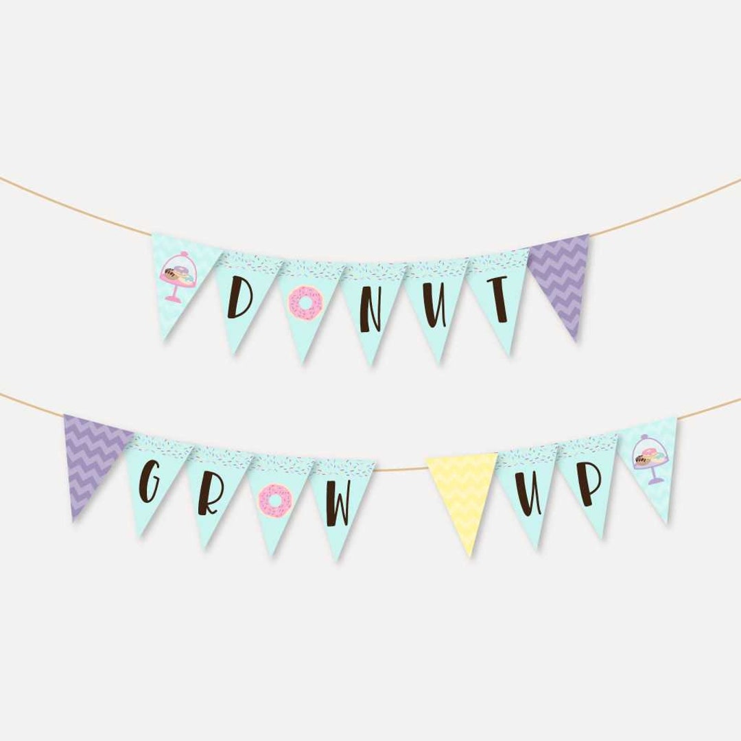 Donut Kids Party Banner Template - Printable Banner Template, Printable ...