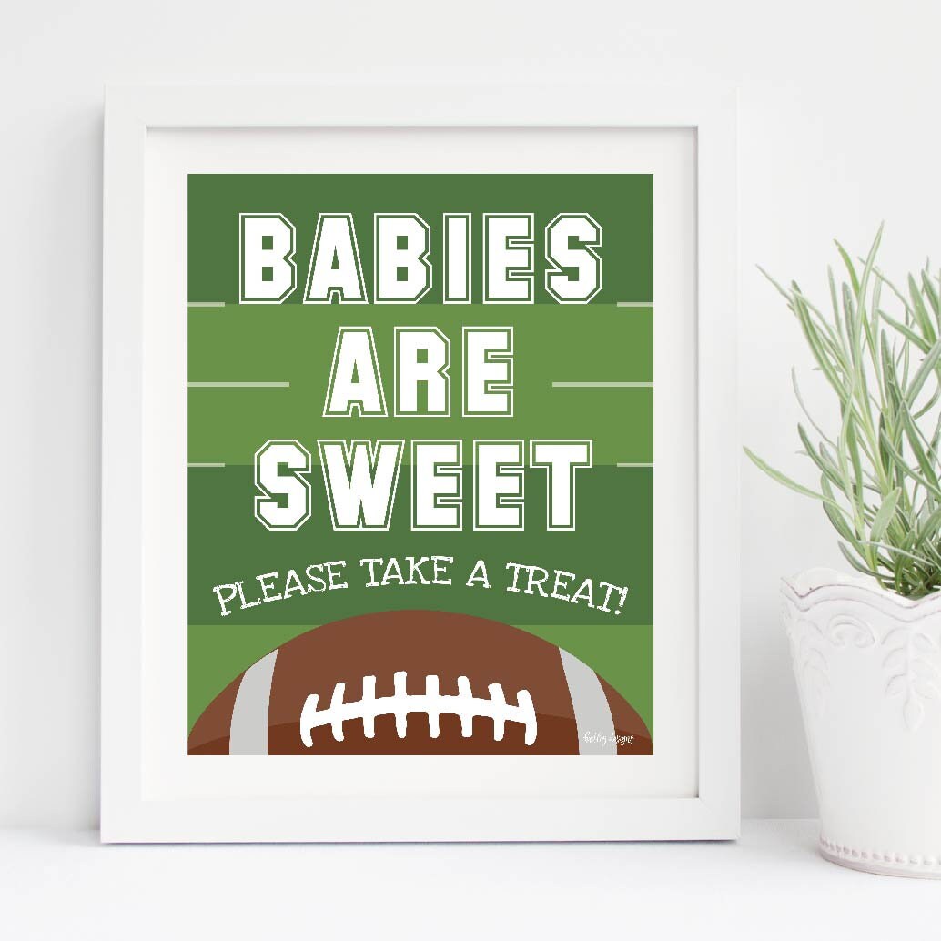 Football Baby Shower Treat Sign Template - Affordable Baby Shower ...
