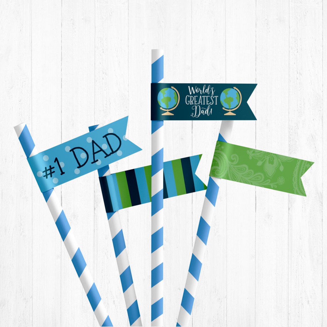 Father's Day Straw Tags Happy Fathers Day Father Day - Etsy
