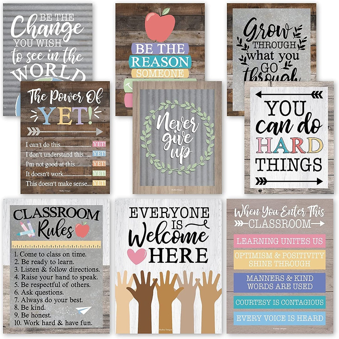 9 Farmhouse Classroom Decor Signs Welcome Sign for Classroom ...