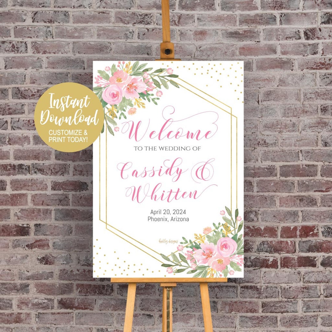 Wedding Welcome Sign Printable, Welcome Signs for Wedding Reception ...