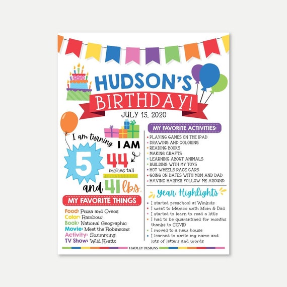 Birthday Interview Printable Custom Kids Birthday - Etsy