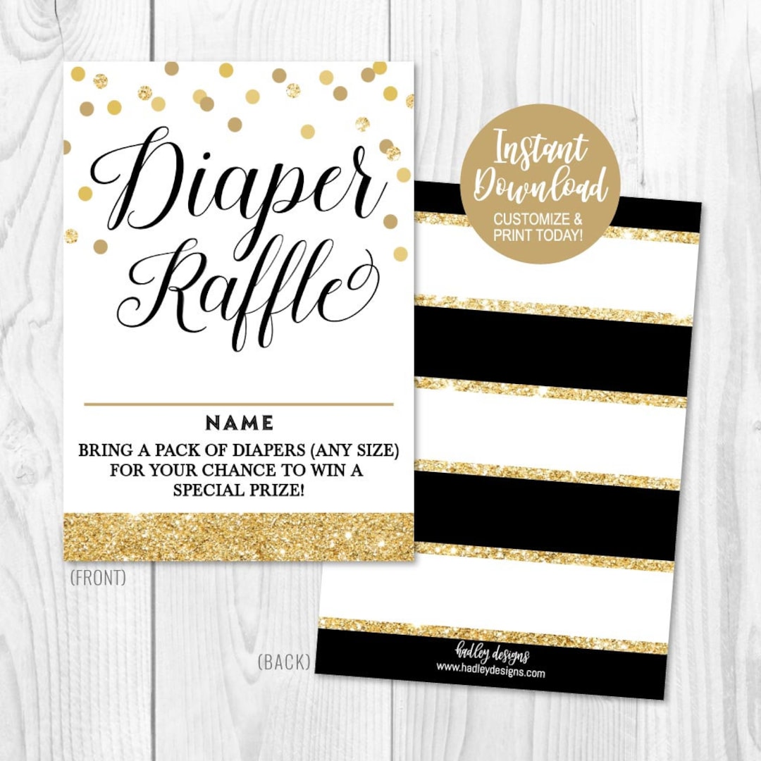 Editable Diaper Raffle Cards, Diaper Raffle Download, Diaper Raffle ...