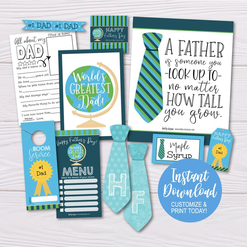 Fathers Day Tags Printable Labels Printable Tags DIY - Etsy