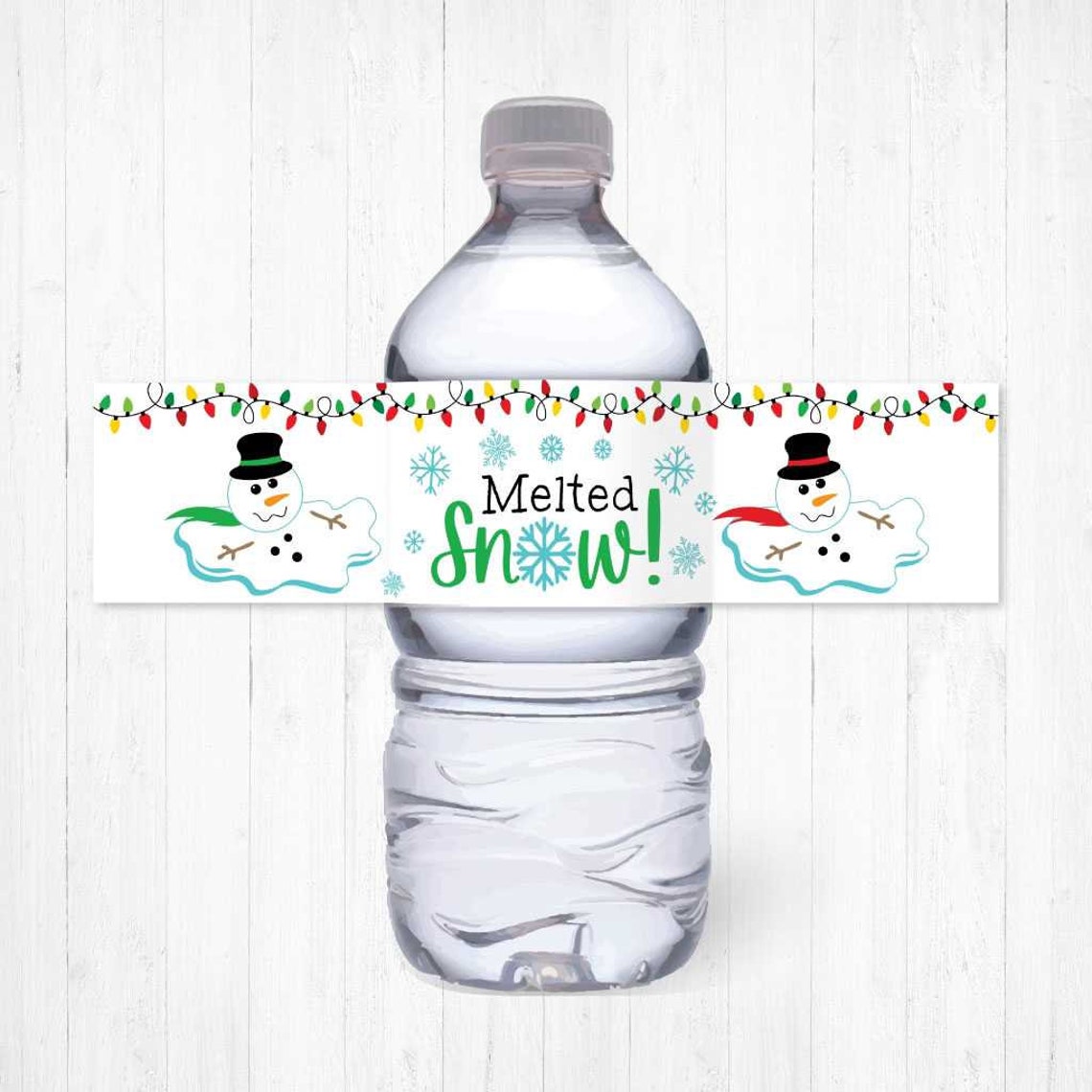 Water Bottle Wrapper Template Christmas Water Bottle Labels | Etsy