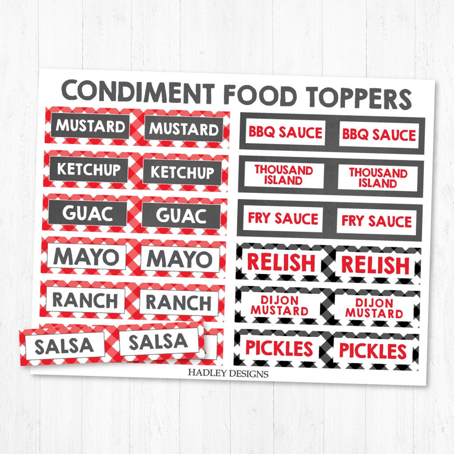 Printable Backyard BBQ Condiment Labels Cookout Food Label | Etsy