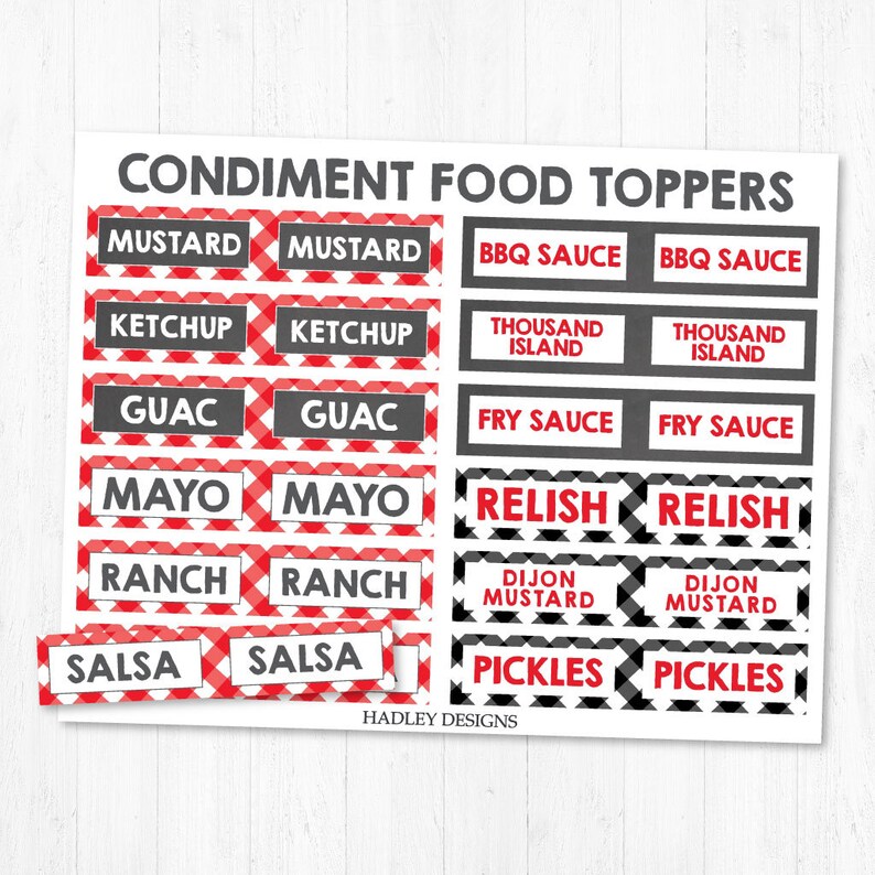 Printable Backyard BBQ Condiment Labels Cookout Food Label | Etsy