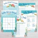 Sea Turtle Baby Shower Games Set Templates - Bingo, Word Scramble, the ...