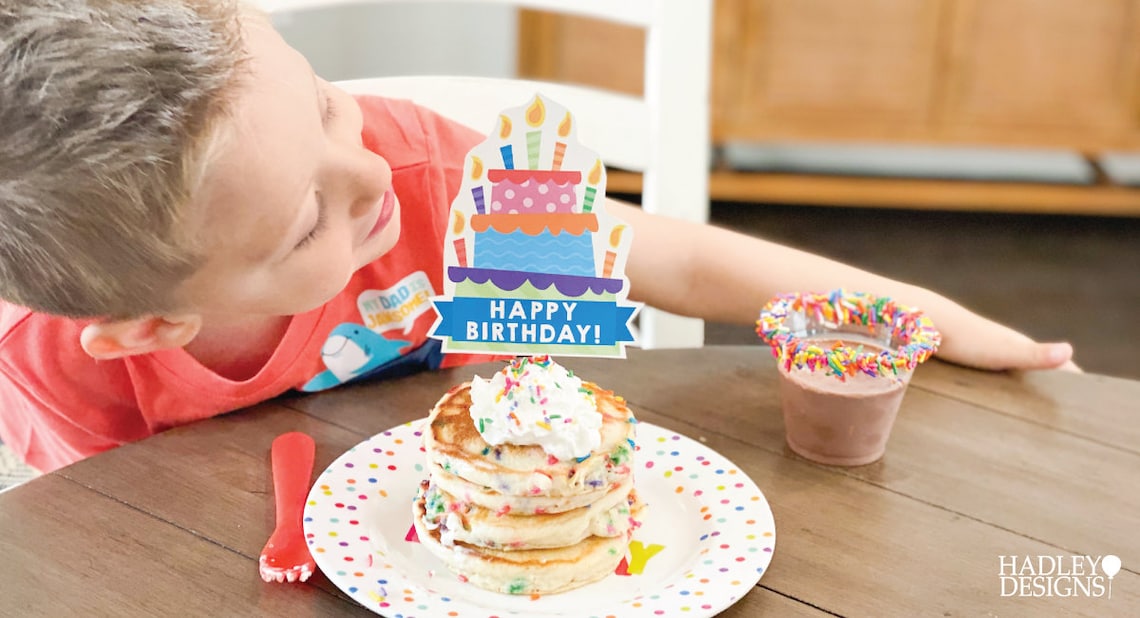 Printable Birthday Cake Topper Colorful Cake Decoration | Etsy