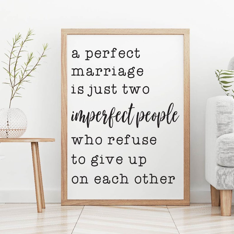 A Perfect Marriage Home Decor Wall Art Bedroom Wall Decor | Etsy