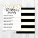Black and Gold Baby Shower Wishes Card Template Baby Well - Etsy