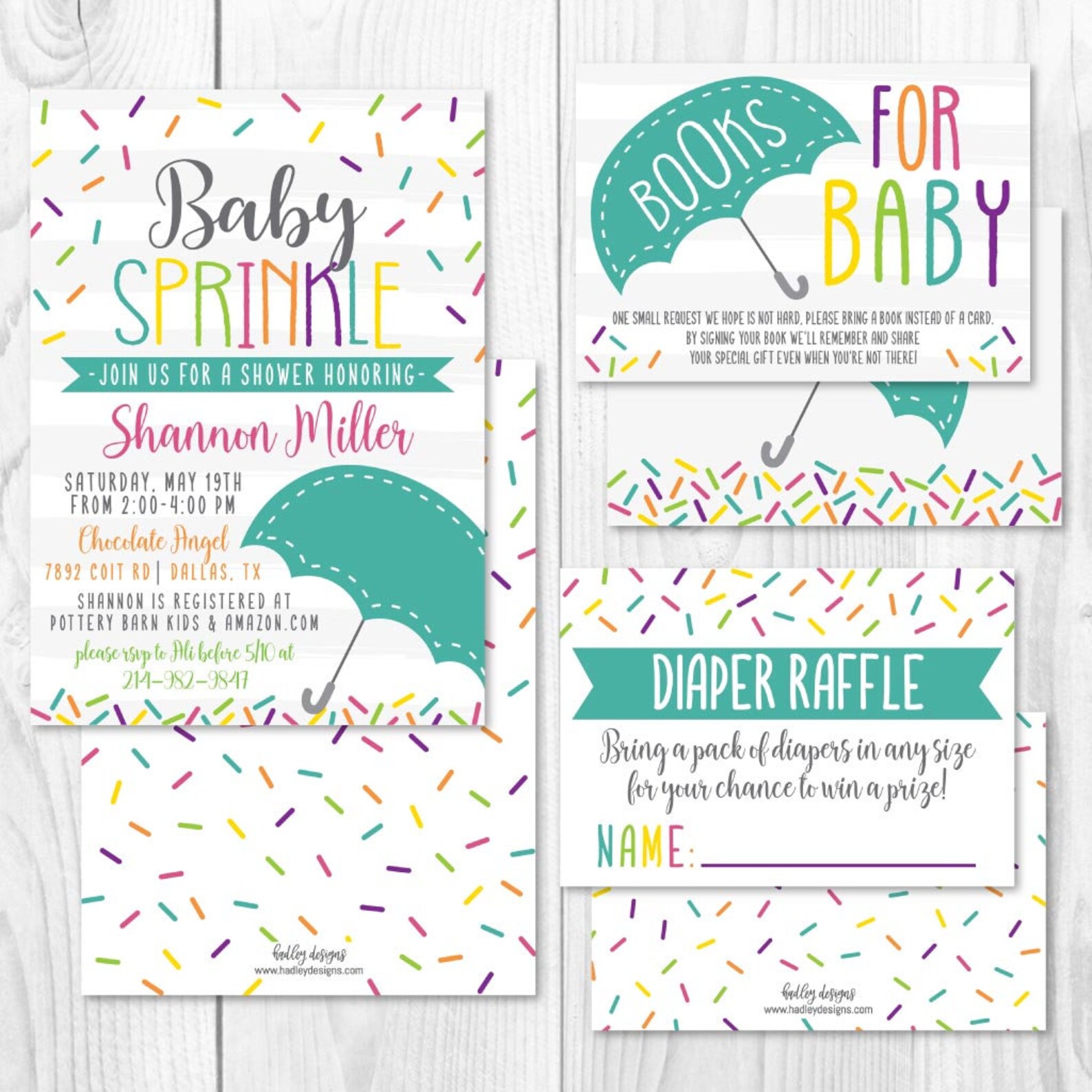 Sprinkle Baby Shower Invitation Suite Template Shower - Etsy