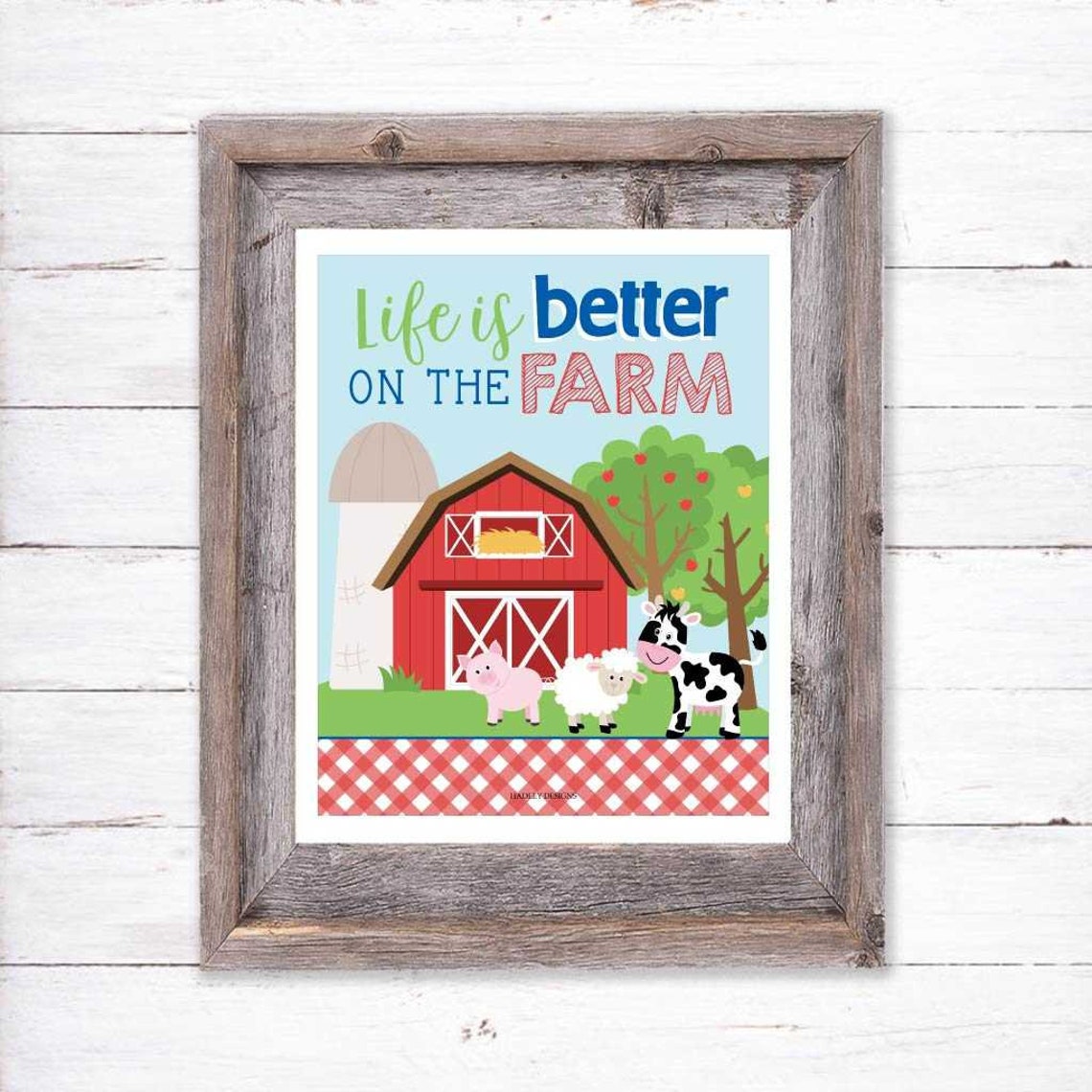 Cartoon Farm Kids Party Birthday Sign Template Printable - Etsy