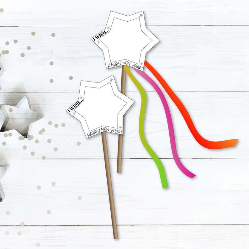 New Years Eve Party Wishing Wand Template - New Year Wishes, Kids New ...