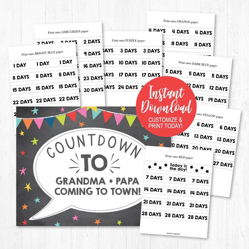 Paper Chain Countdown Printable, Use as Kids Count Down to Birthday ...