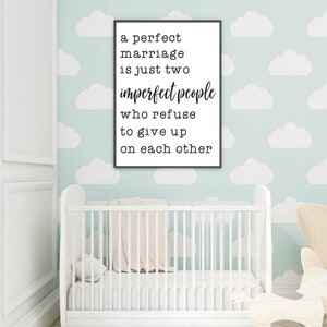 A Perfect Marriage, Home Decor Wall Art, Bedroom Wall Decor Over the ...