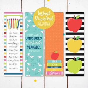 Bookmark Personalized, School Printable, Classroom Printables ...