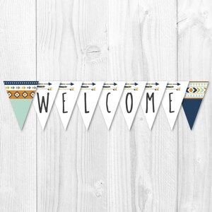 Aztec Adventure Boy Baby Shower Banner Template - Baby Shower Banner ...