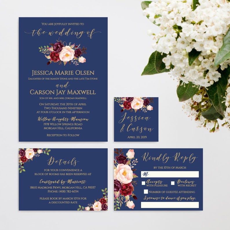 Printable Wedding Invitations Packages Wedding Invitations - Etsy