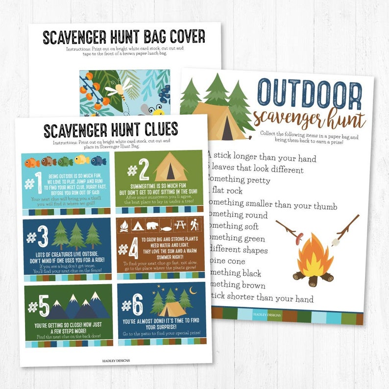 Camping Scavenger Hunt Printable, Summer Camp Nature Scavenger Hunt ...