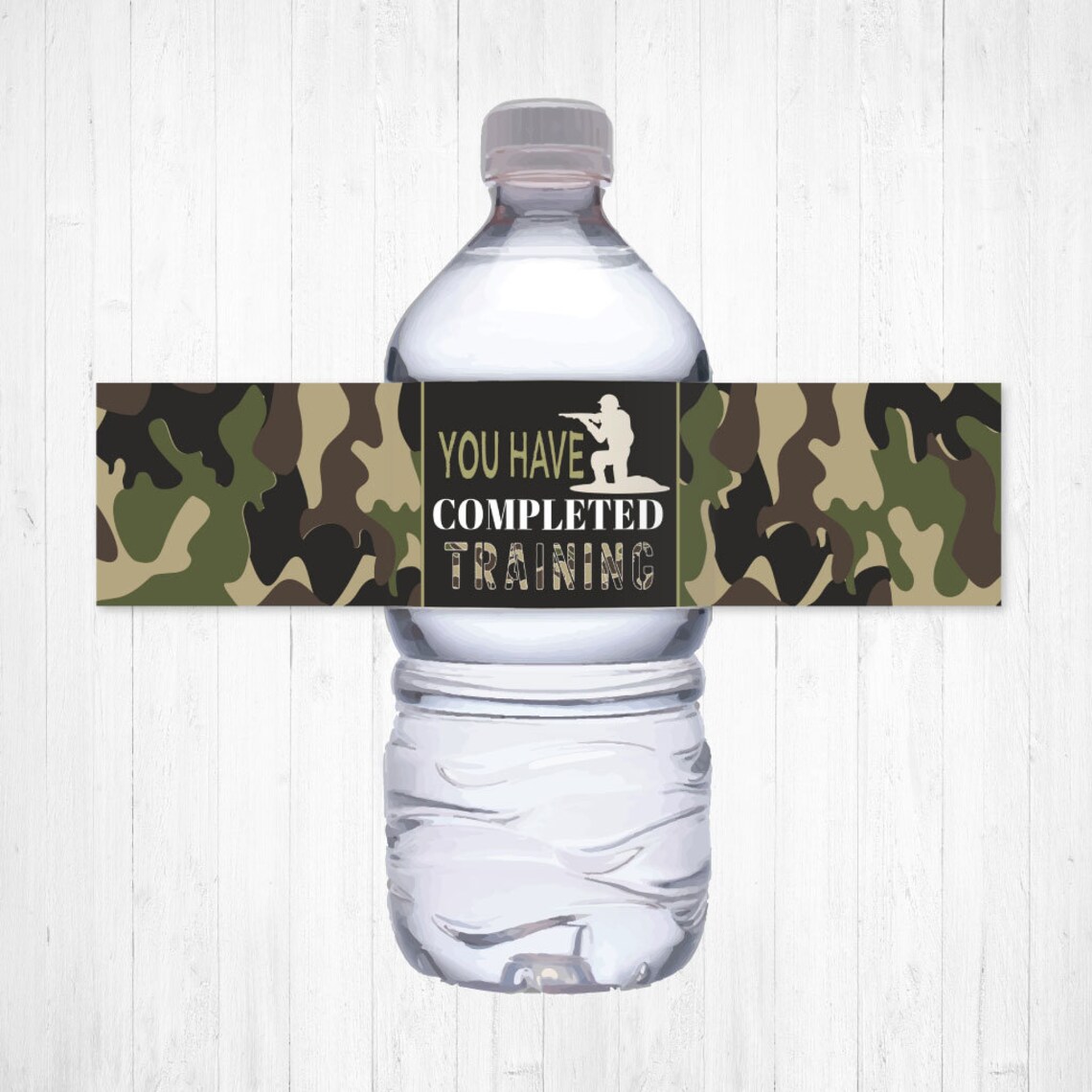Camo Army Kids Party Bottle Label Template Water Bottle - Etsy
