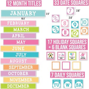 Colorful Classroom Calendar Set Bulletin Board Bulletin Board Calendar ...