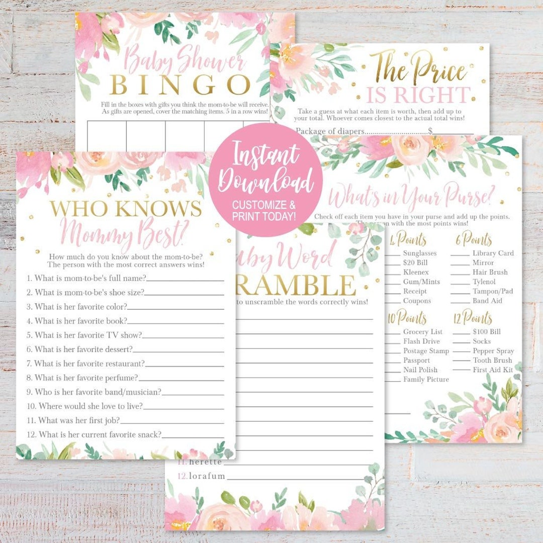 Baby Shower Game Suite Baby Shower Game Package Baby Shower - Etsy
