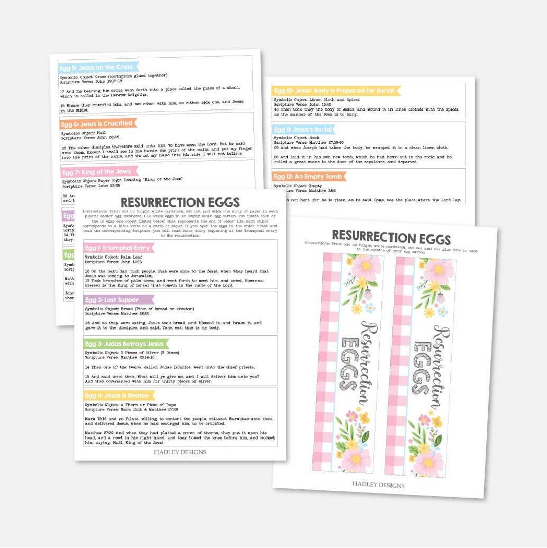 Easter Resurrection Egg Template - Easter Resurrection Printable, 12 ...