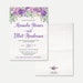 Purple Rustic Floral Wedding Invitation Template - Bohemian Wedding ...