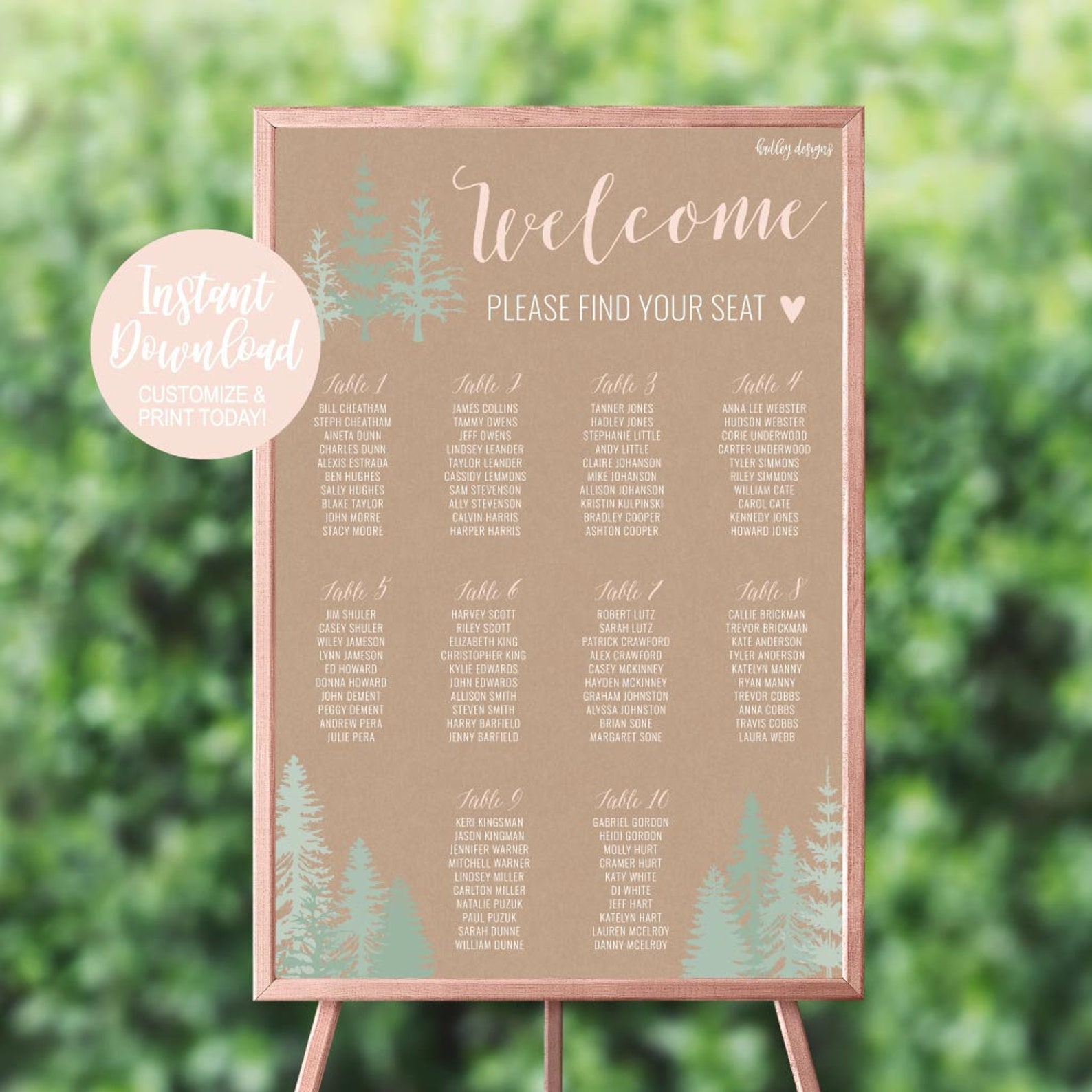 Custom Seating Chart, Wedding Sign Seating, Wedding Ceremony Signs for ...