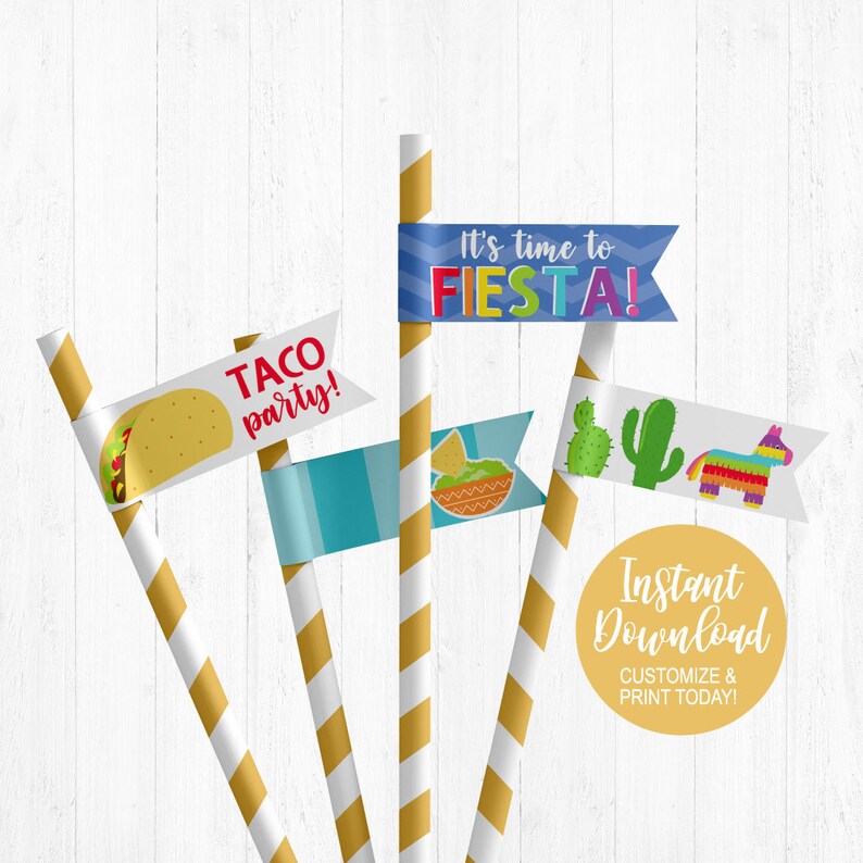 Personalized Taco Tuesday Party Accessories Templates Digital - Etsy