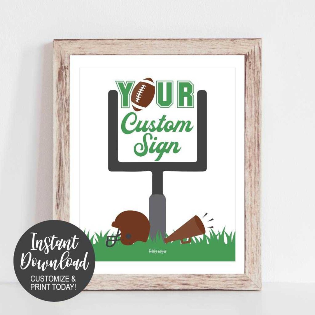 Field Football Printable Birthday Decorations,birthday Decorations for ...