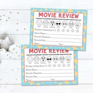 Movie Night Review Template - Kids Movie Review Printable, Movie ...